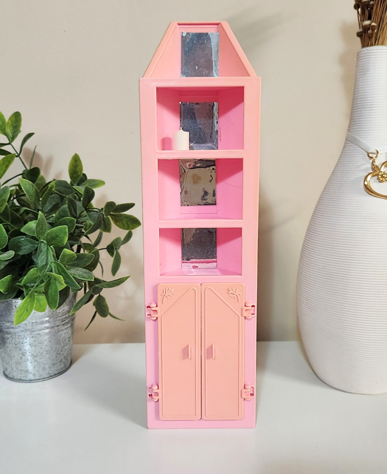 1988 Barbie Pink Armoire Curio Cabinet Made in Italy MATTEL 1980s ...
