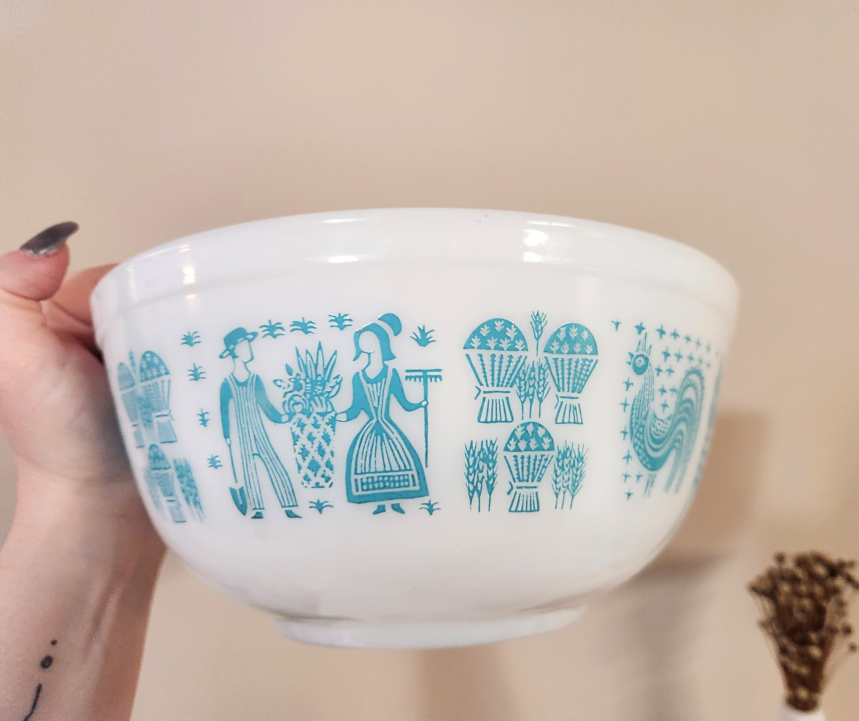 Rare 1950s Pyrex Amish Butterprint Mixing Bowl Set Vintage Pyrex ...