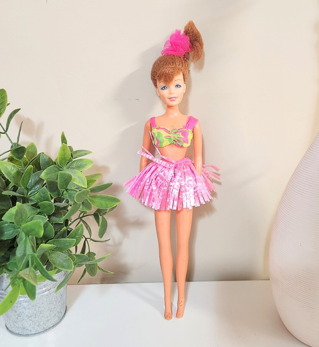 1988 Creata Doll Vintage, 1980s Doll Swim Suit Hawaiian Pink Skirt ...