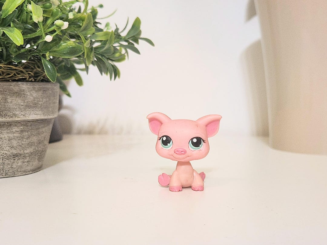 LPS Pink Pig #377 Barn/farm Animal Littlest Pet Shop Collectible Toy ...