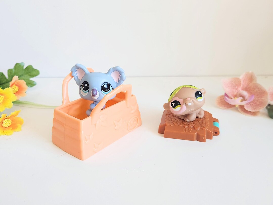 Littlest Pet Shop Mcdonalds Toy Lot Set of 2-koala Bear in Carrier ...