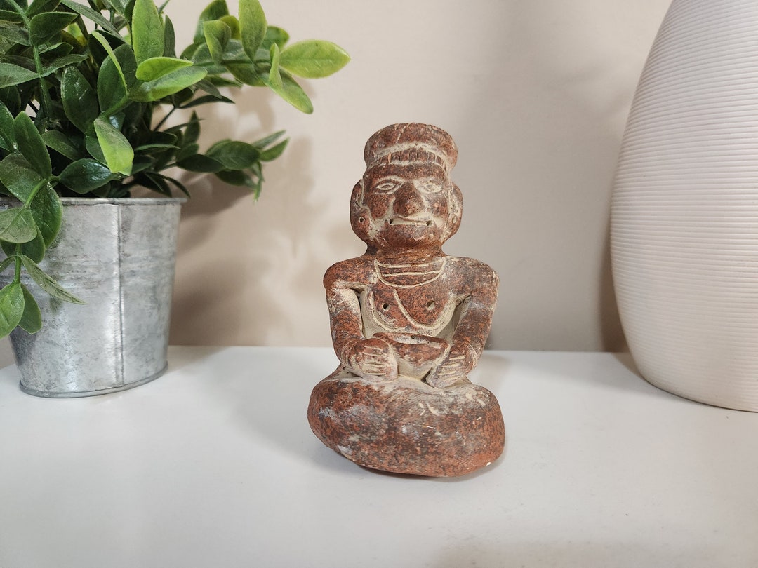 Vintage Mayan Hand Made Clay Figurine Statue - Etsy