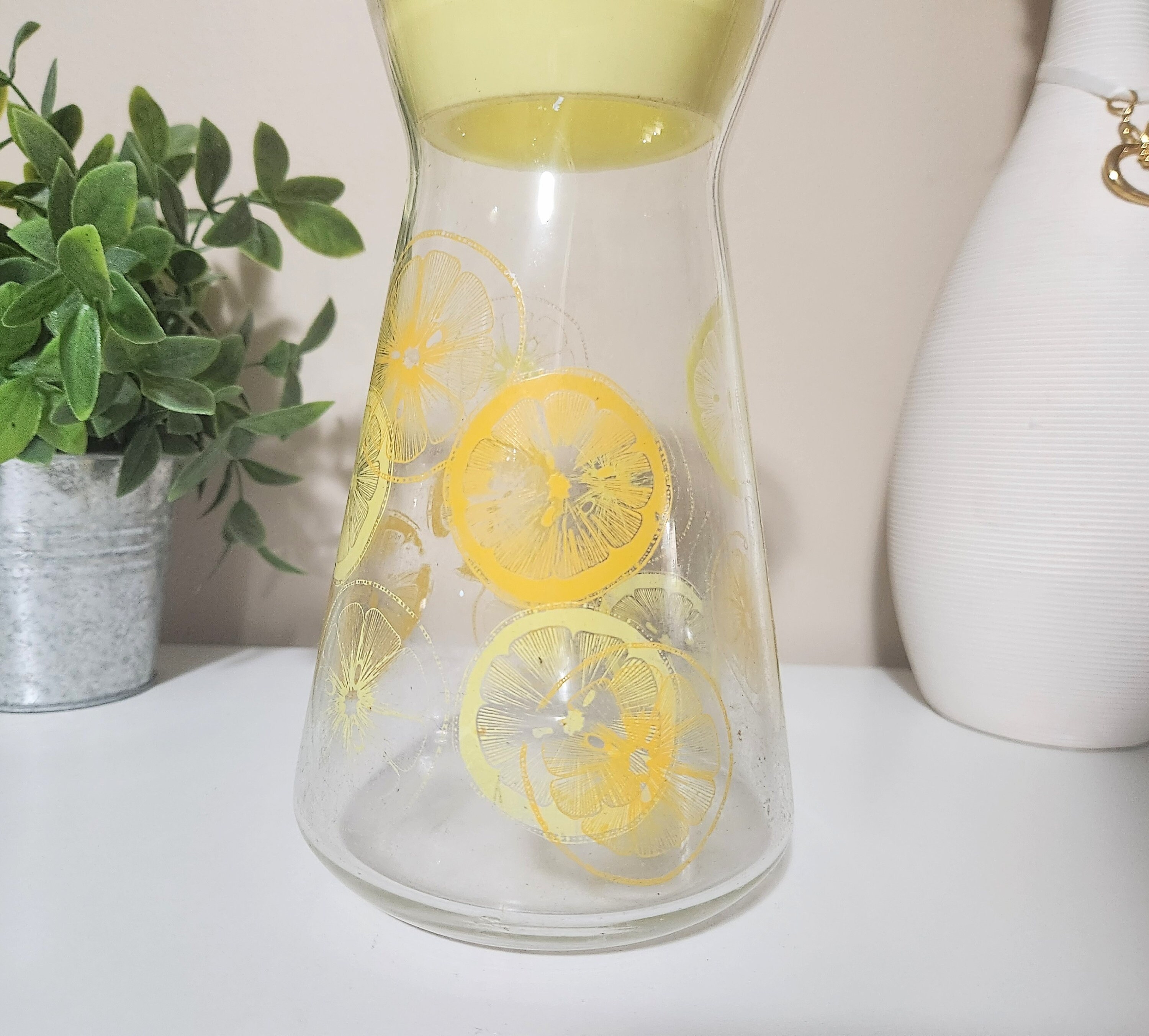 Rare Pyrex Lemonade Orange Juice Pitcher Carafe W Lid Summer Beverage ...