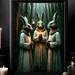 Vintage Occult Art Print: Rabbit Head Trio, Witchy Home Decor - Etsy