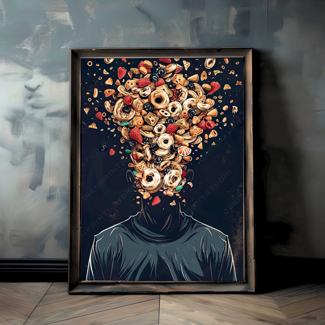 Surrealism Breakfast Food Art Print, Modern Surrealism Artwork, Cereal ...