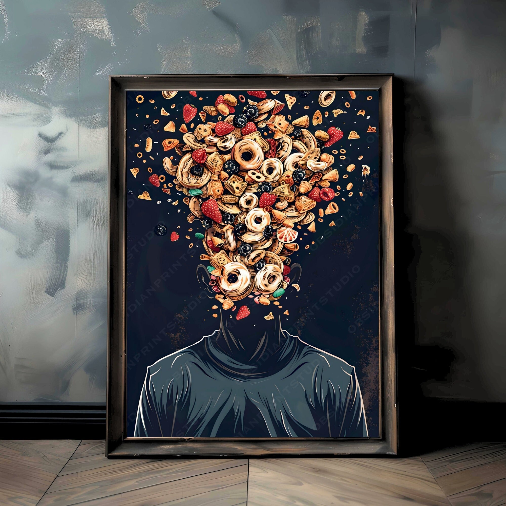 Surrealism Breakfast Food Art Print, Modern Surrealism Artwork, Cereal ...
