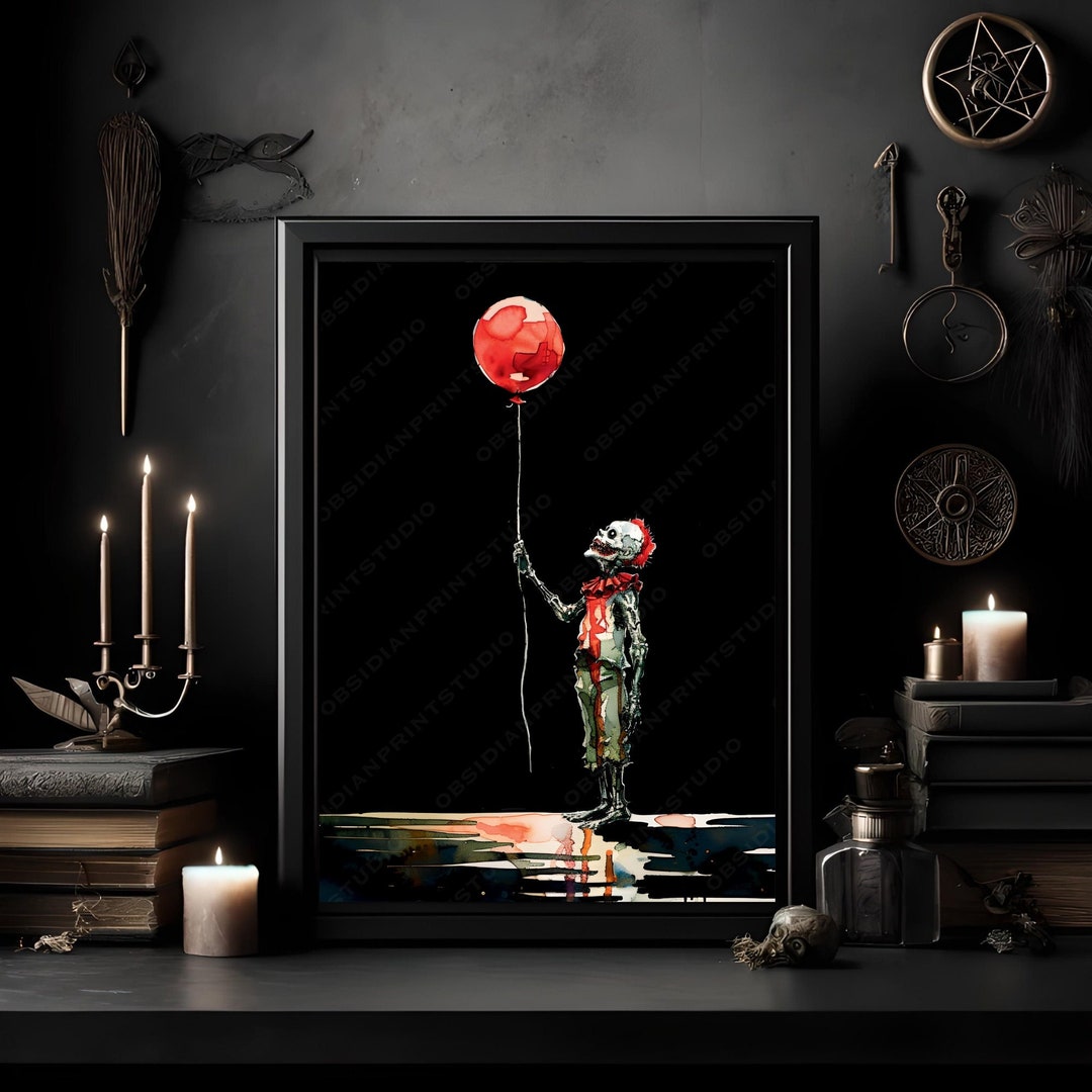Creepy Zombie Clown Art Print: Dark Horror Decor - Etsy