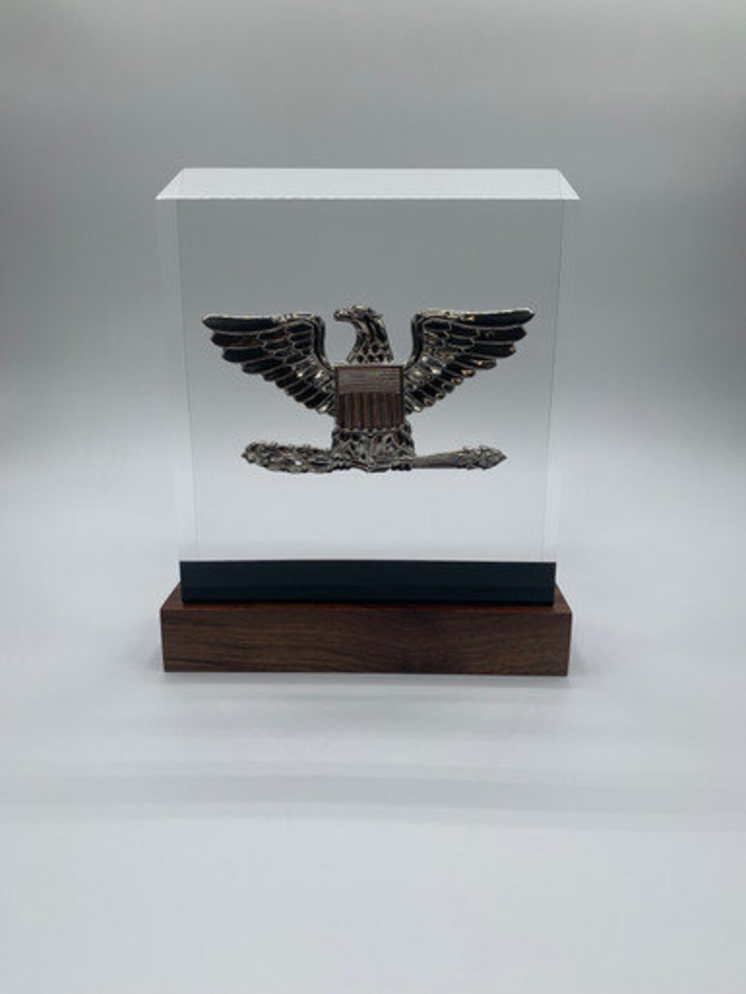 Military Retirement Gift or Promotion Award, Clear Ballistic Glass ...