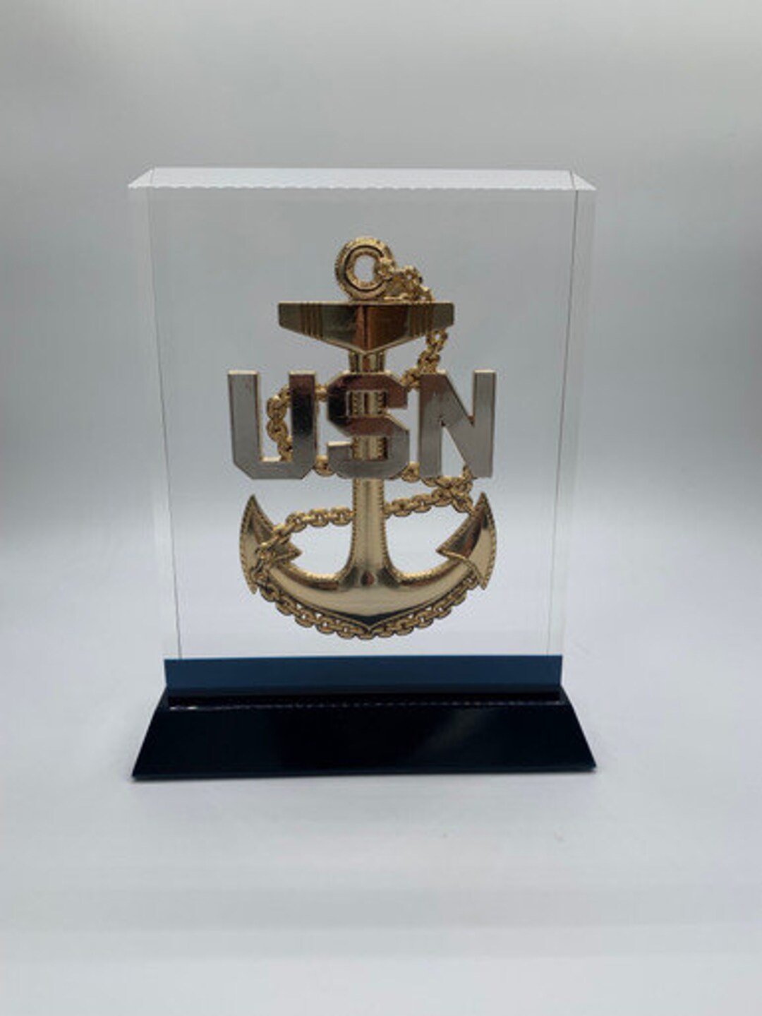 Military Retirement Gift or Promotion Award, in Clear Ballistic Glass ...