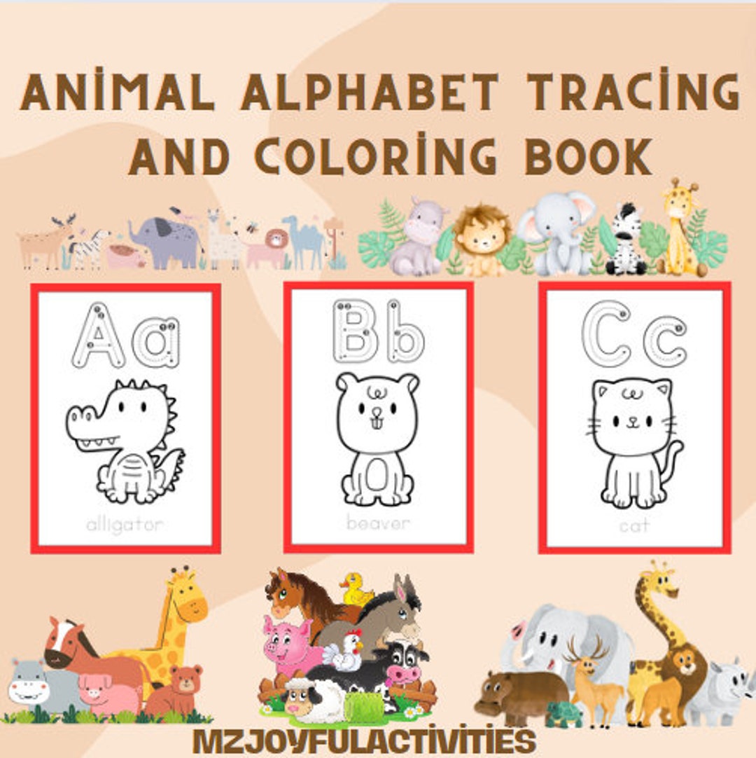 ABC Book,coloring Book,abc Coloring Book,animal Alphabet Book,alphabet ...