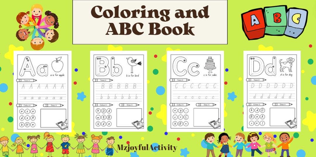 Blank Alphabet Coloring Book, ABC Baby Shower Coloring Book, Baby's ...