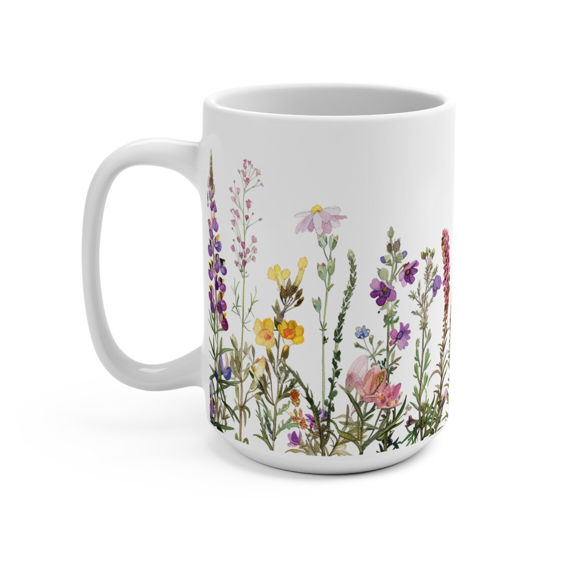 Ceramic Wild Flowers Mug 15oz Floral Coffee Cup, Lovely Tea Mug ...