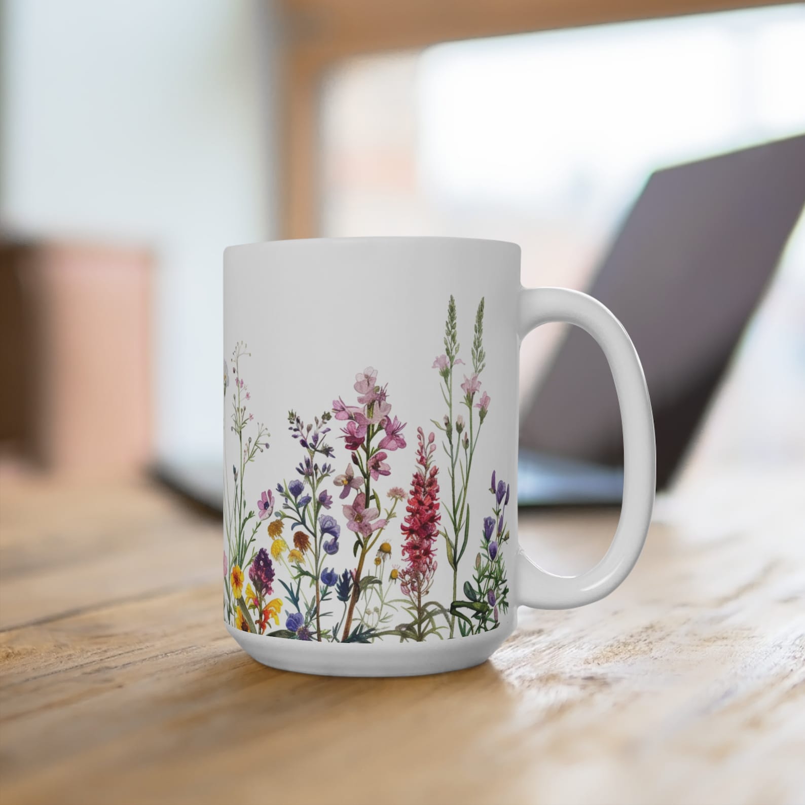 Ceramic Wild Flowers Mug 15oz Floral Coffee Cup, Lovely Tea Mug ...