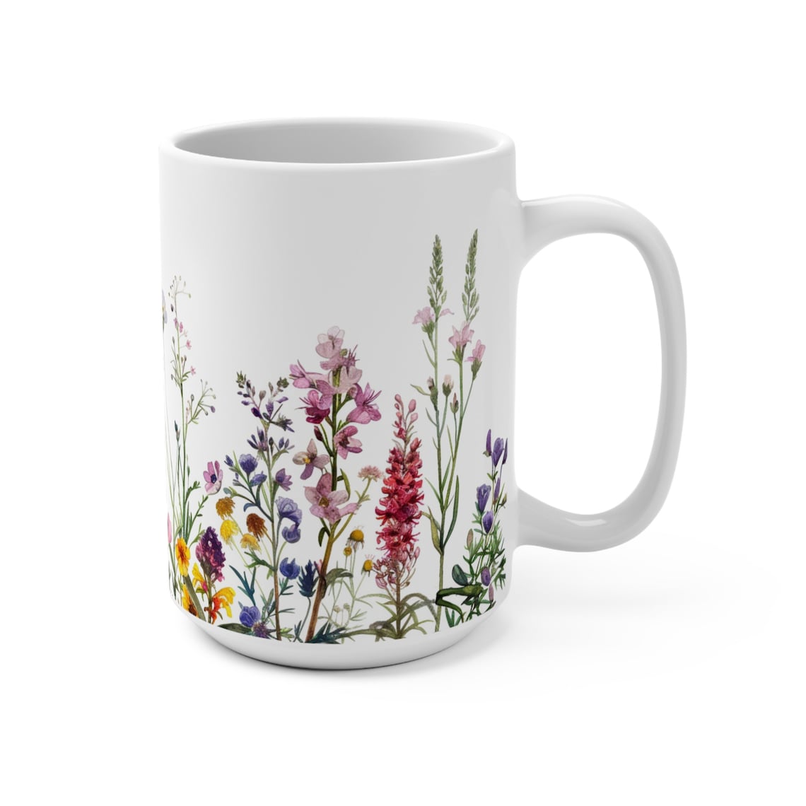 Ceramic Wild Flowers Mug 15oz Floral Coffee Cup, Lovely Tea Mug ...