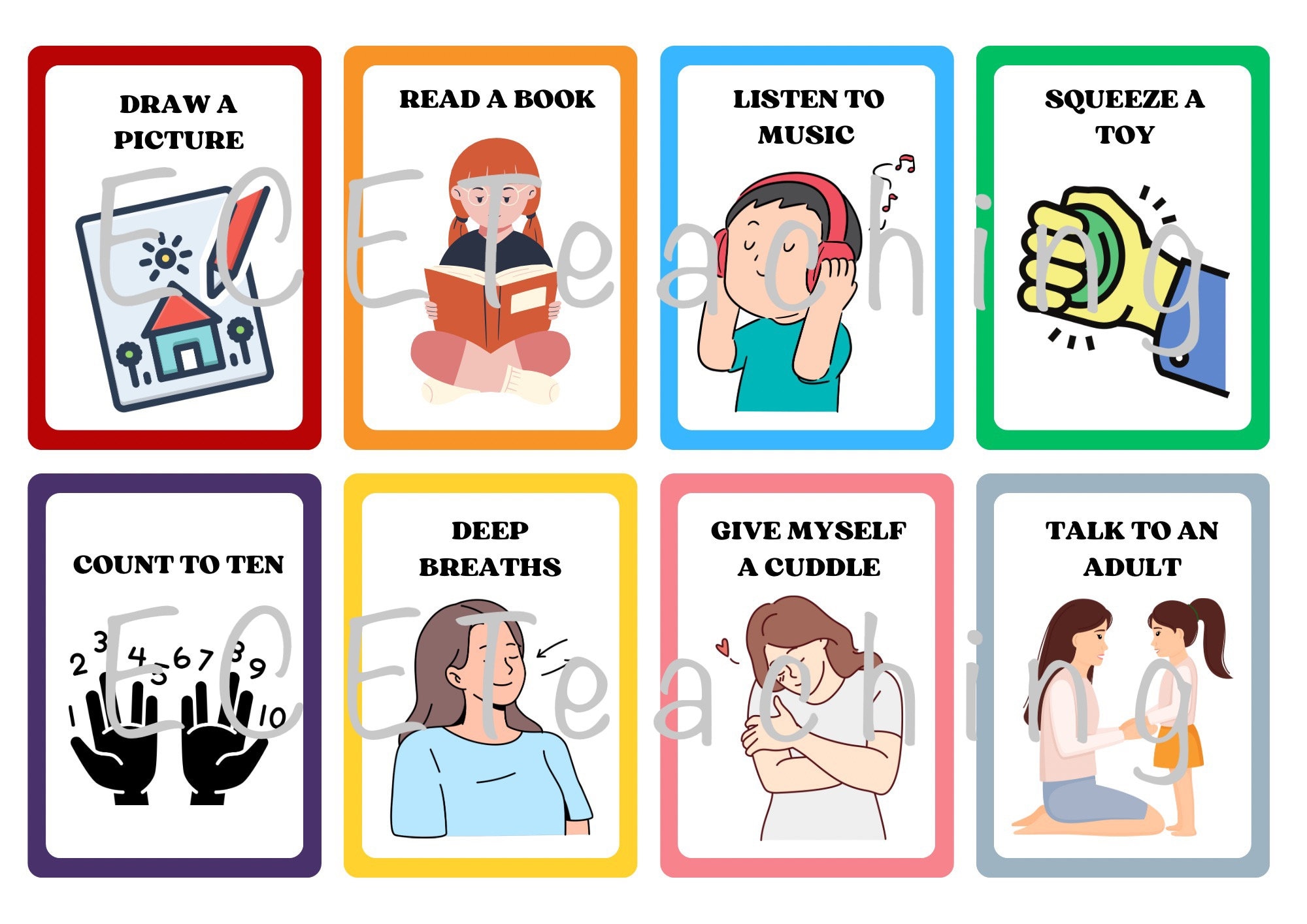 Self Regulation Cue Cards - Etsy