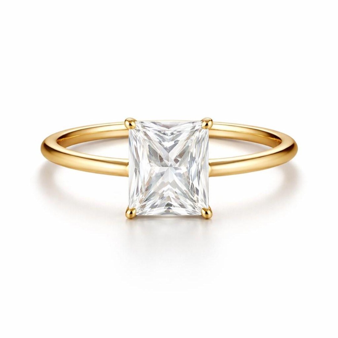 White Baguette Ring – Elegant White Stone Rıng, Minimalist Ring ...