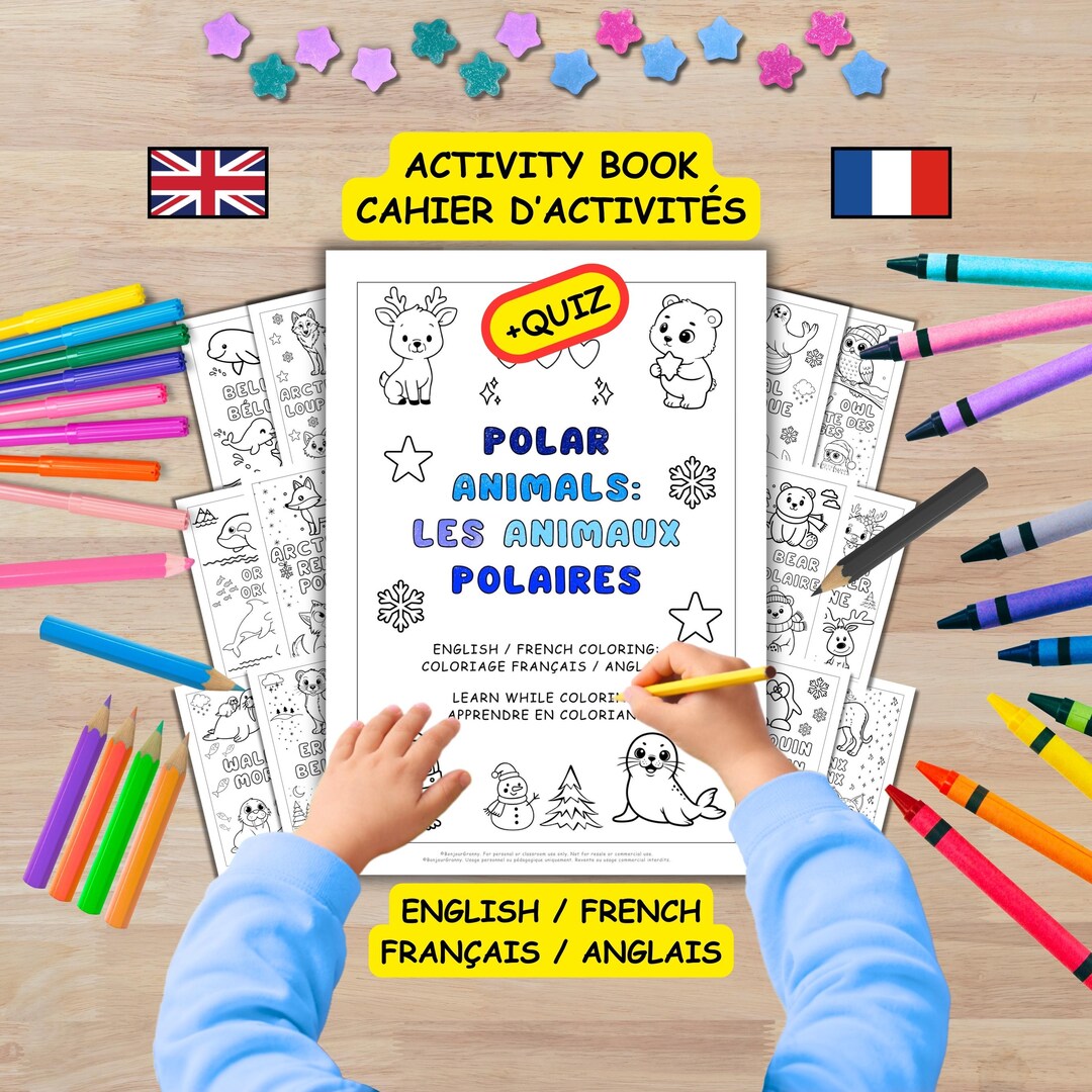 POLAR ANIMALS Bilingual Activity Book Kid - English French PDF ...