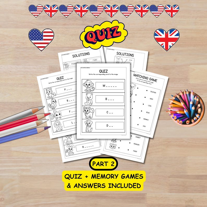 MY FAVORITE ANIMALS : Activity Book – English Coloring, Vocabulary ...