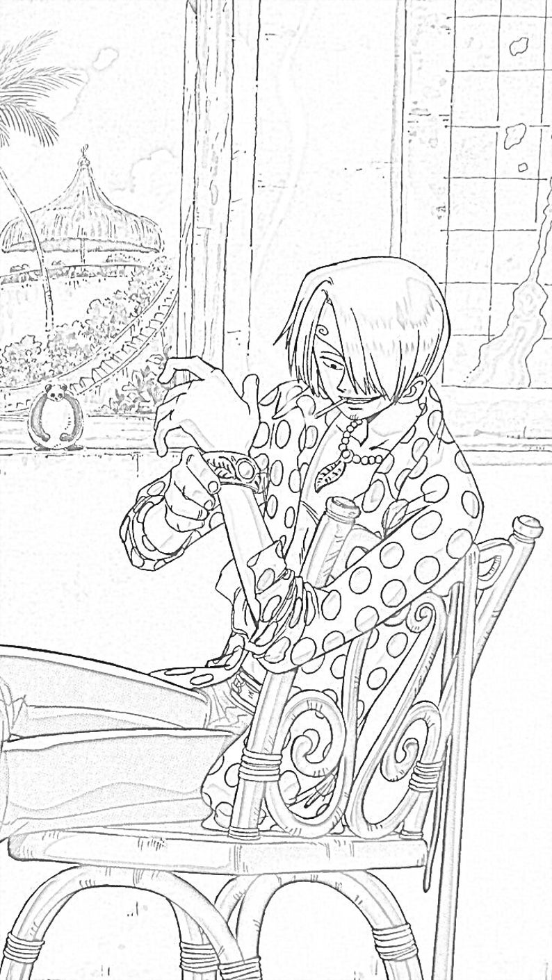 Sanji Coloring Pages - Etsy