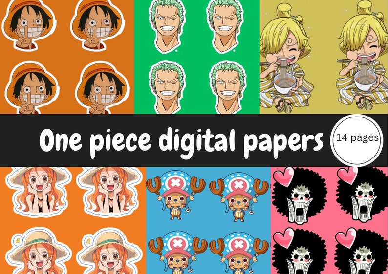 One Piece Digital Papers - Etsy