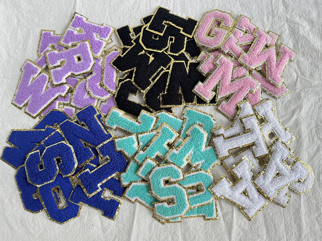Multicolour Chenille Letter Patch, A-Z Iron on Patches, 3.15inch Letter ...