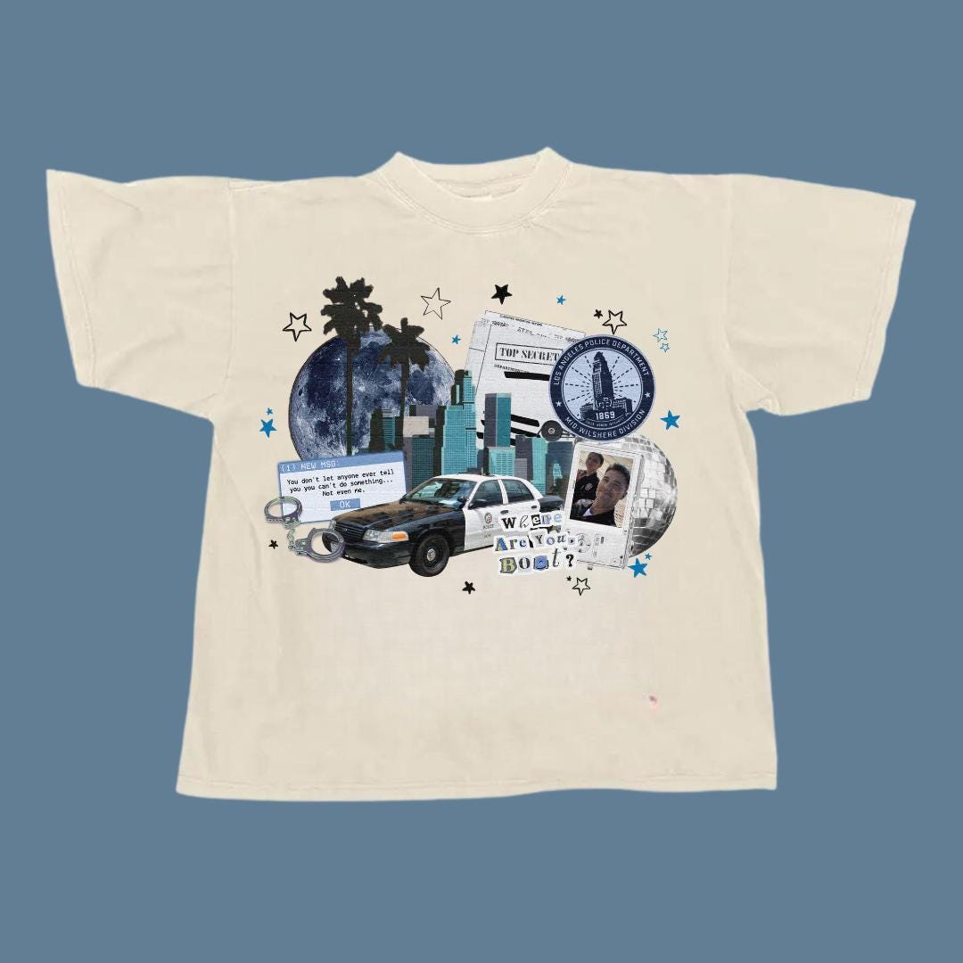 The Rookie Collage Tee / Chenford / Lucy Chen / LA / Oversized Tee ...