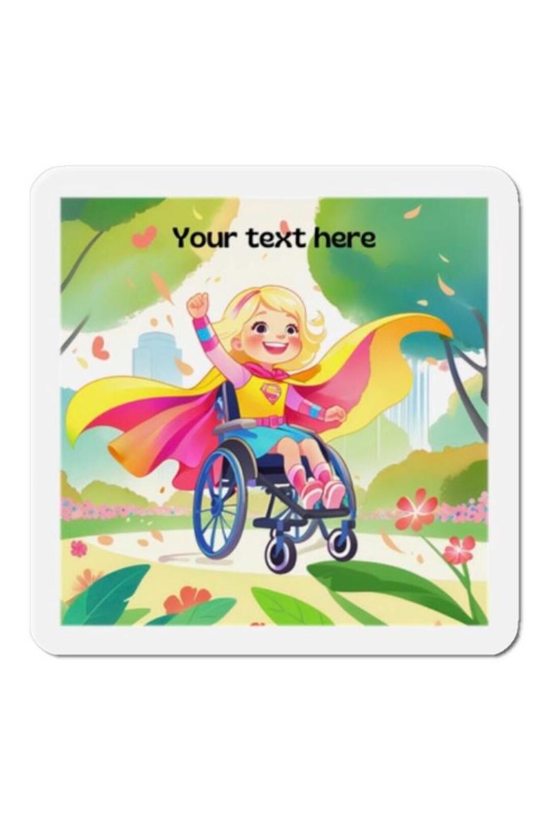 Superhero Wheelchair Girl Die-cut Magnet, Disability Awareness Magnets ...
