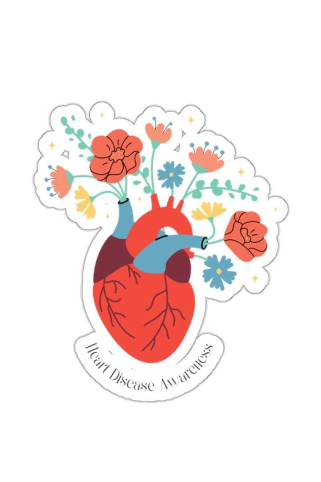 Heart Disease Awareness Kiss-cut Stickers, Chronic Illness Sticker ...