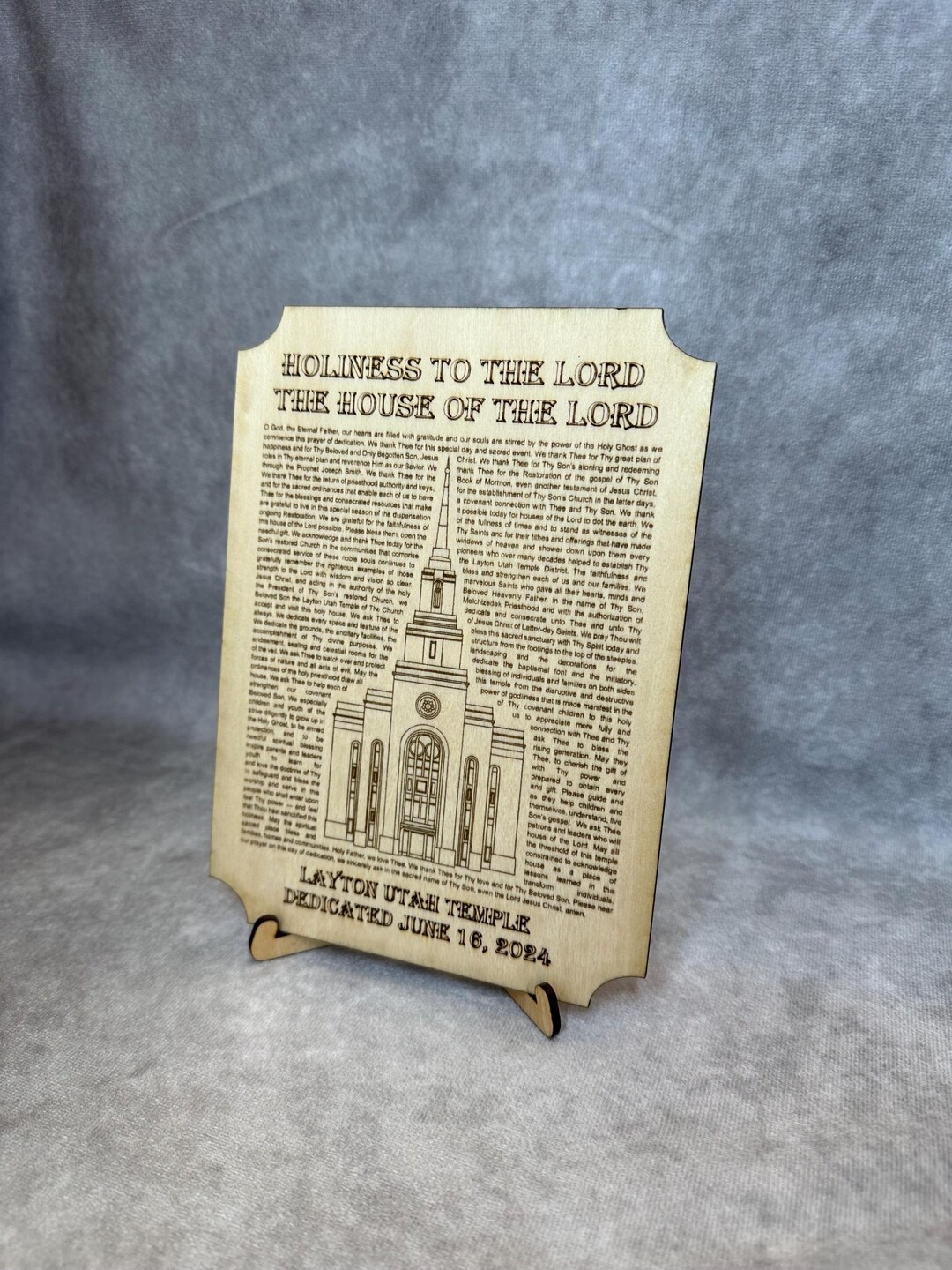 Custom Temple Dedicatory Prayer Plaque and Stand - Etsy