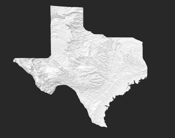 State of Texas Topographic Map 3D Model File Stl File for CNC Milling ...