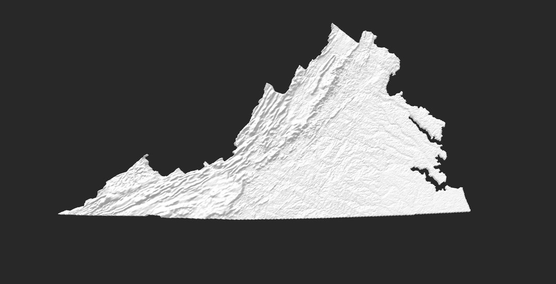 Virginia Relief Map STL - Etsy