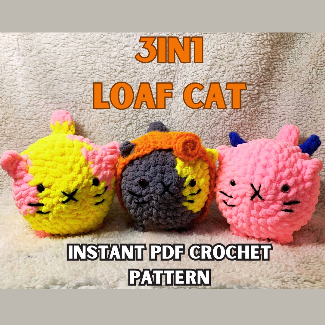 Adorable Loaf Cat Amigurumi Crochet Plushie PDF Pattern Tutorial-, Gift ...