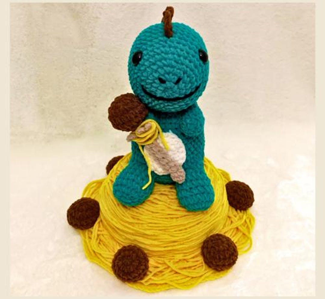 Tyrannosaurus Spaghetti-meatball Dinosaur Adorable Amigurumi Crochet ...