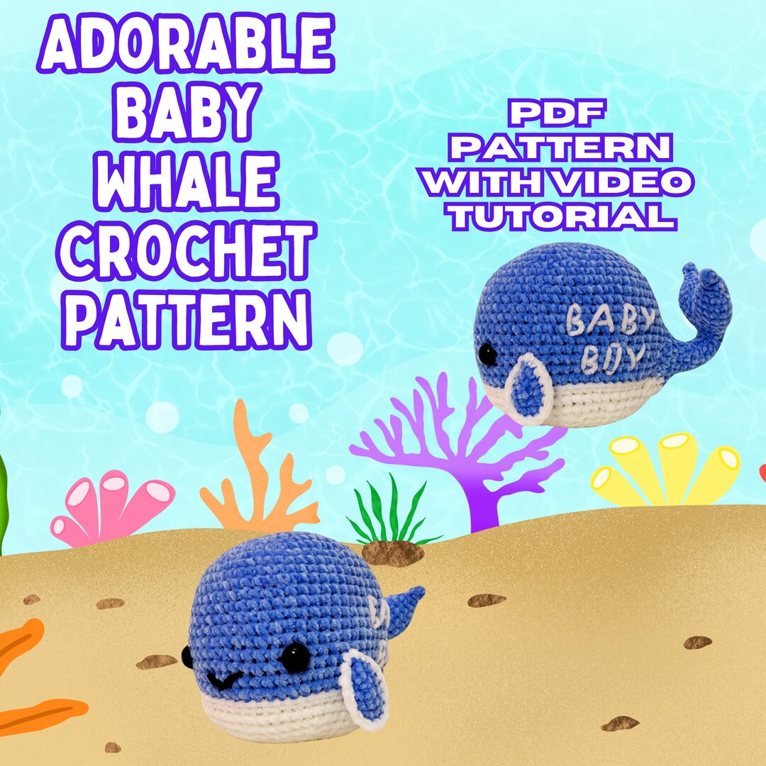 Baby Whale Low Sew Amigurumi Crochet Plushie Pattern + Video Tutorial ...