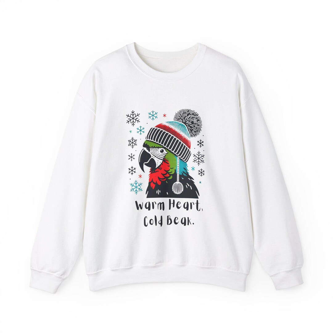 Parrot Silhouette Woolly Hat Unisex Crewneck Sweatshirt, Funny Bird ...