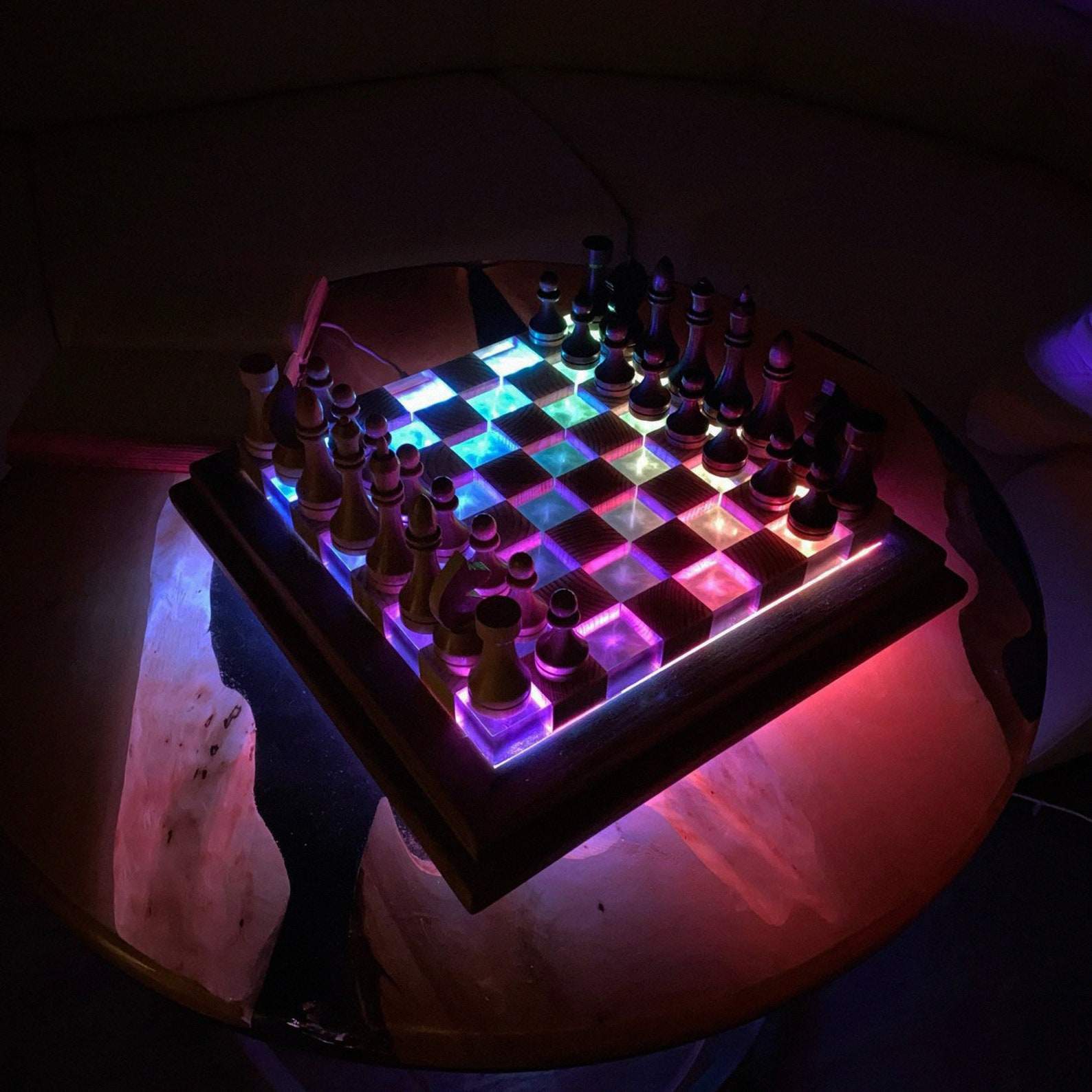 Illuminated Chessboard - Etsy