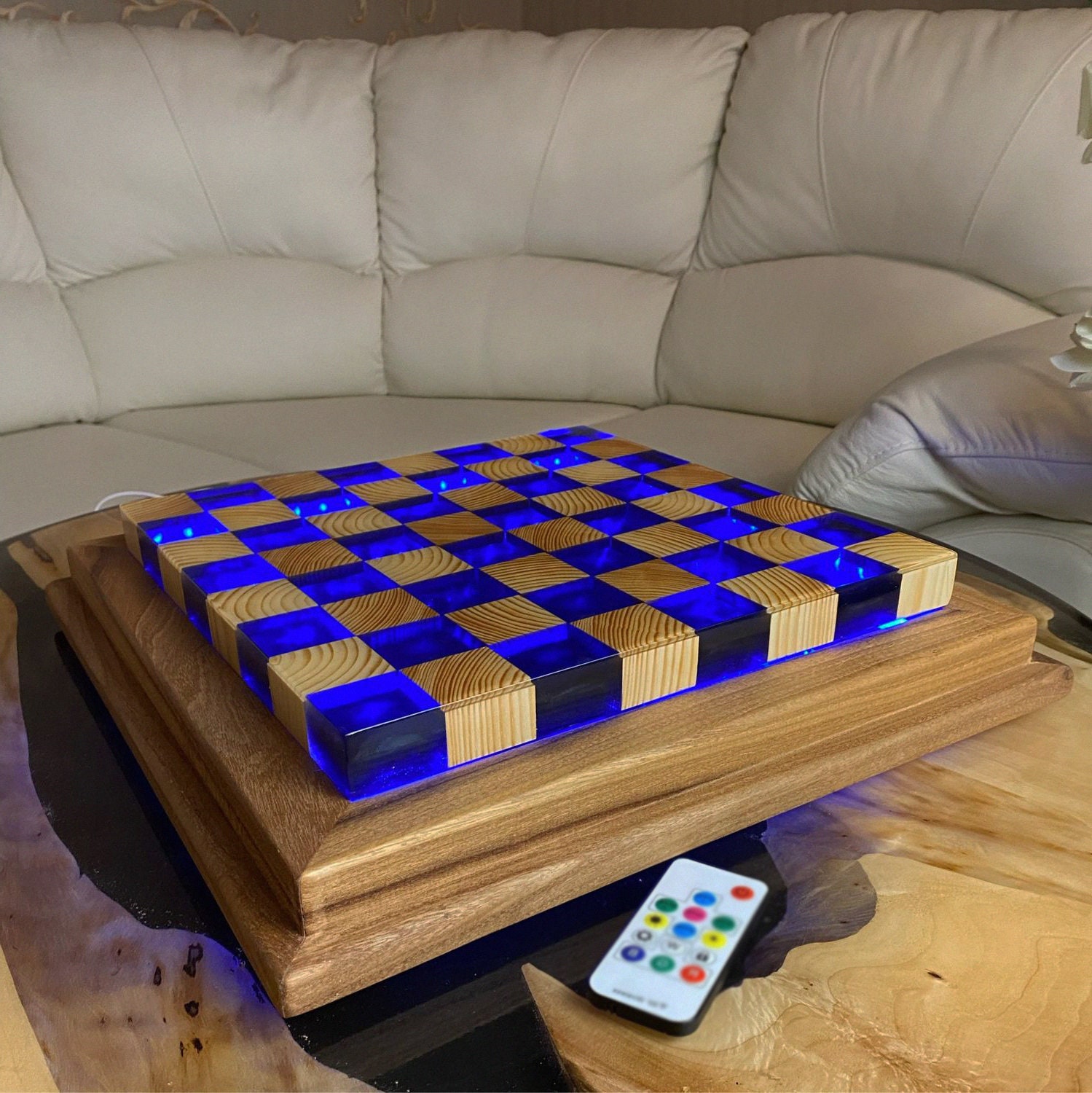Illuminated Chessboard - Etsy