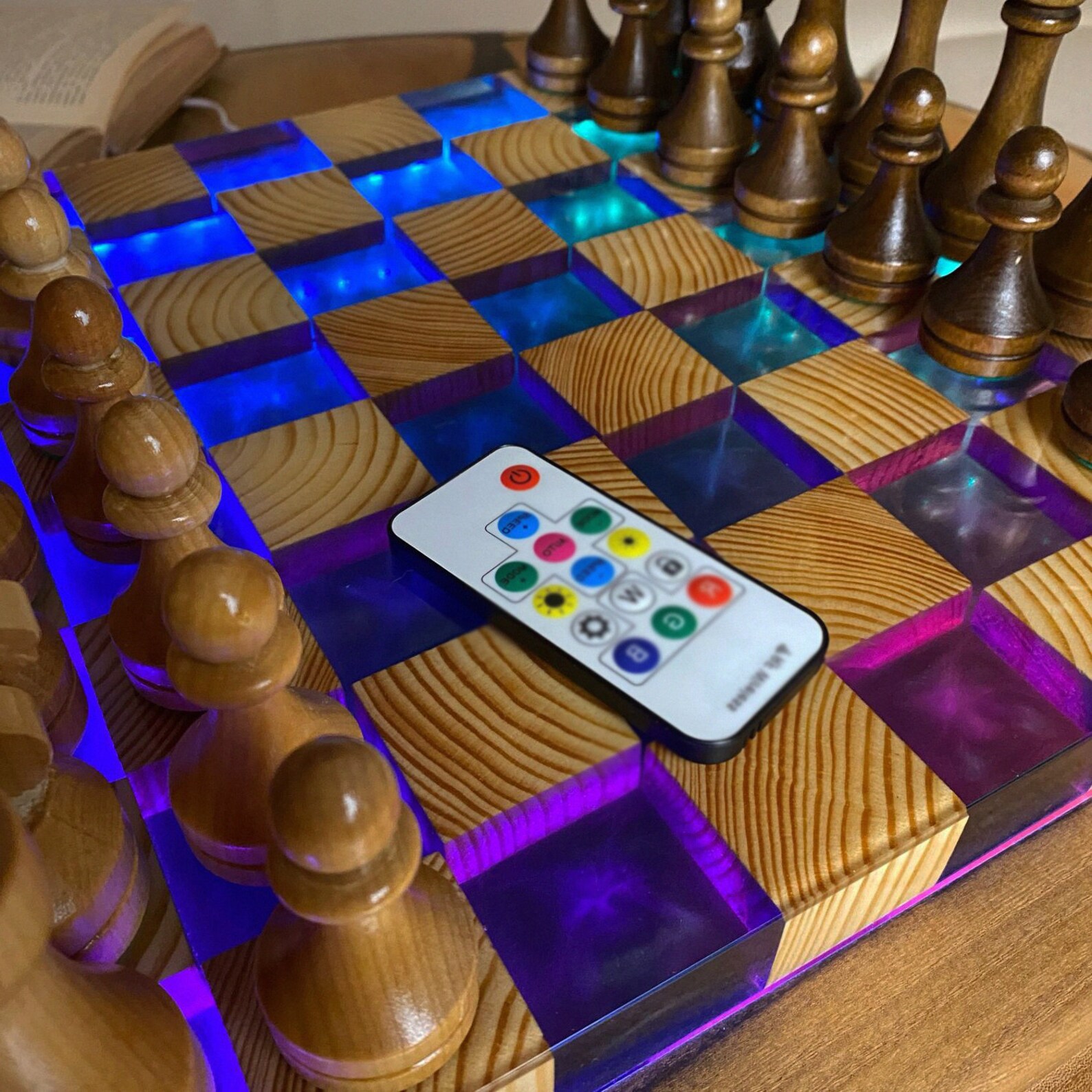 Illuminated Chessboard - Etsy