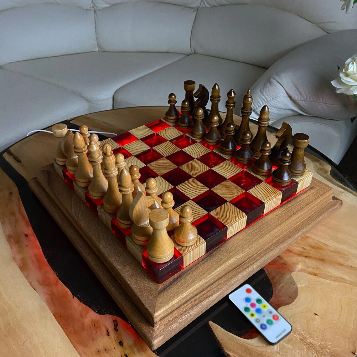 Illuminated Chessboard - Etsy