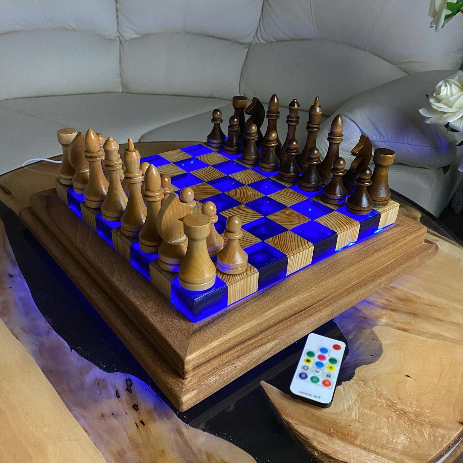Illuminated Chessboard - Etsy