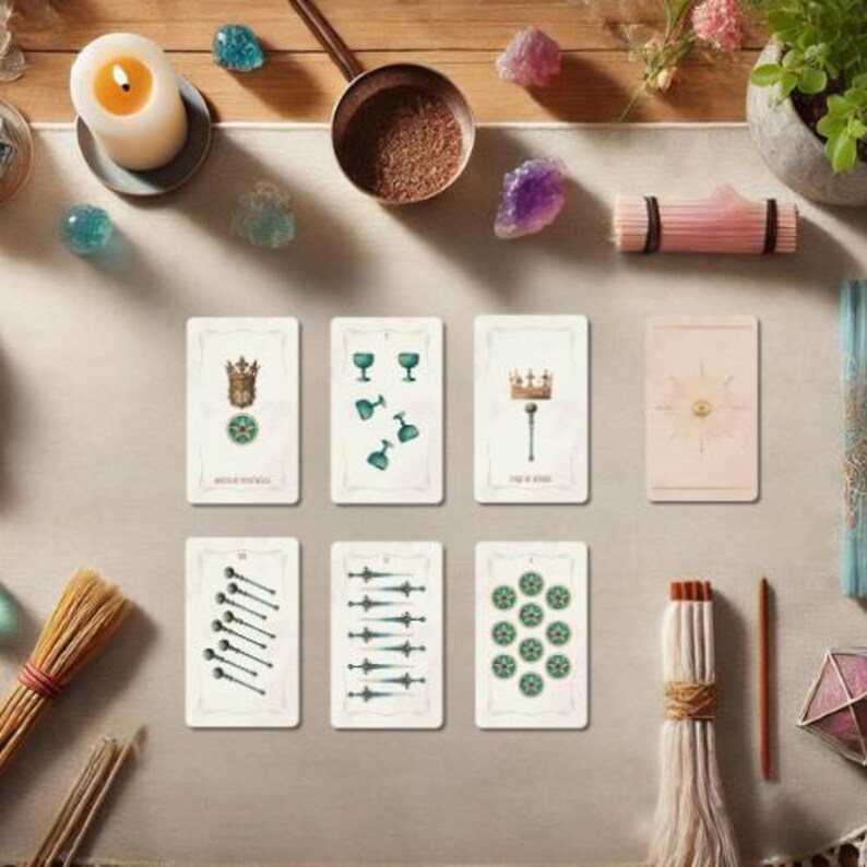 Digital Tarot Deck | Pink Gold 78 Printable Cards | Guidebook Pdf + Png ...