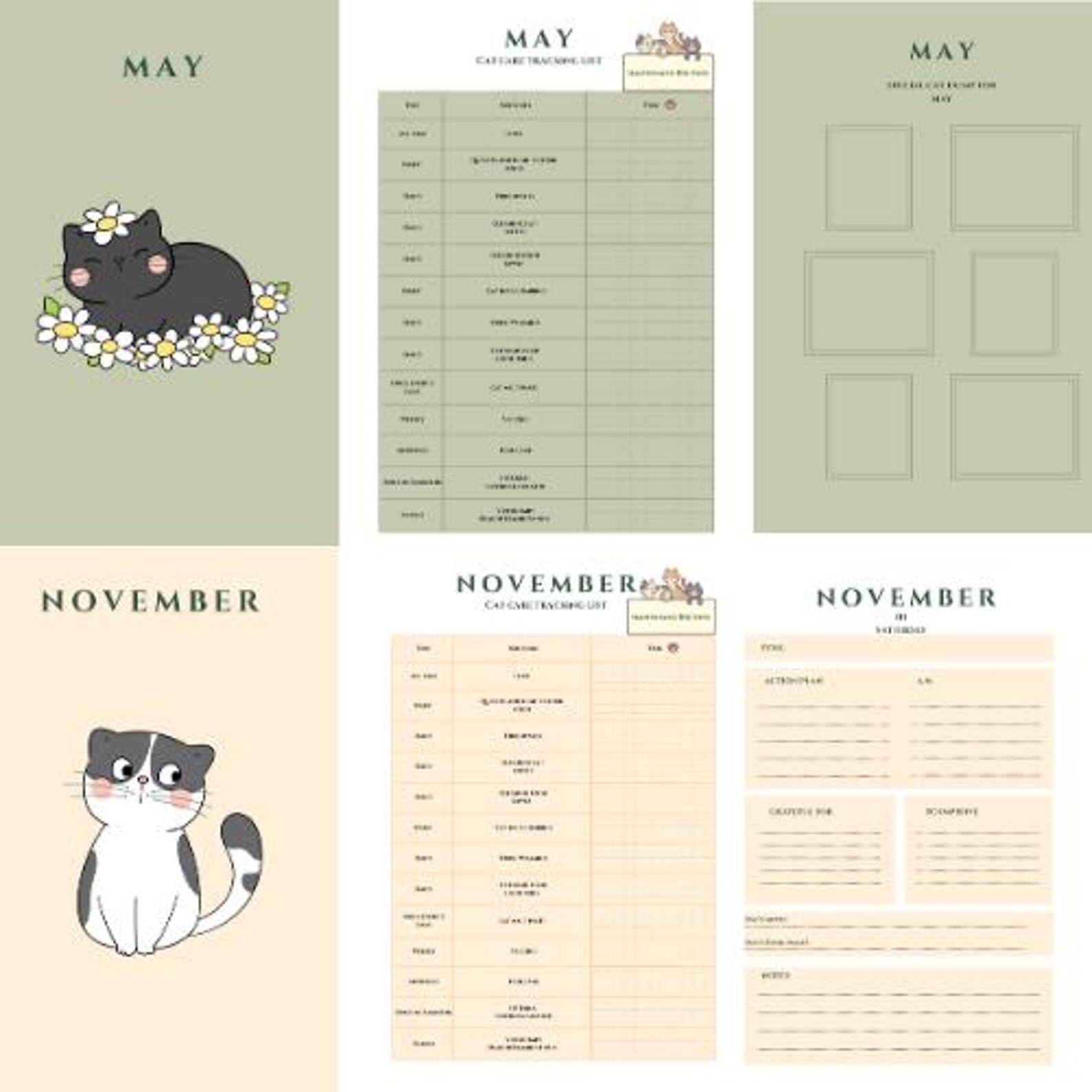 2025 Cat-themed Digital Planner, Daily, Monthly, Yearly, Cat Lover’s ...