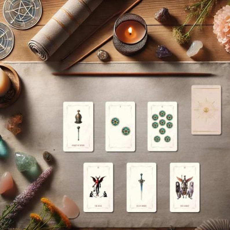 Digital Tarot Deck | Pink Gold 78 Printable Cards | Guidebook Pdf + Png ...