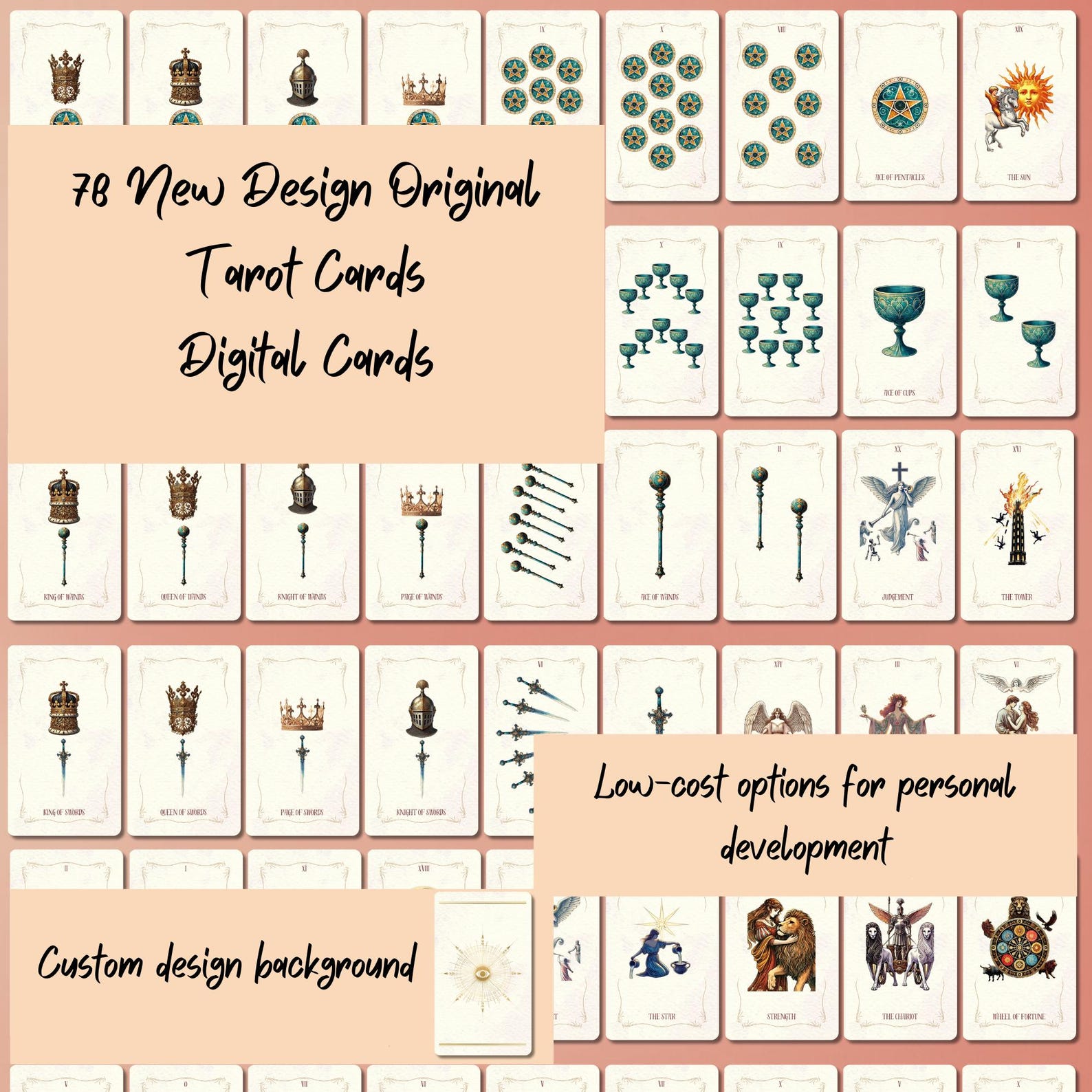 Re-designed 78 Tarot Cards With Guidebook, Deck of 78 Cards, Future ...