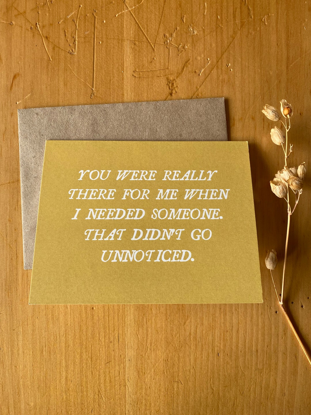 Sentimental Thank You Card ~ Appreciation Card ~ Thanks for Being There ...