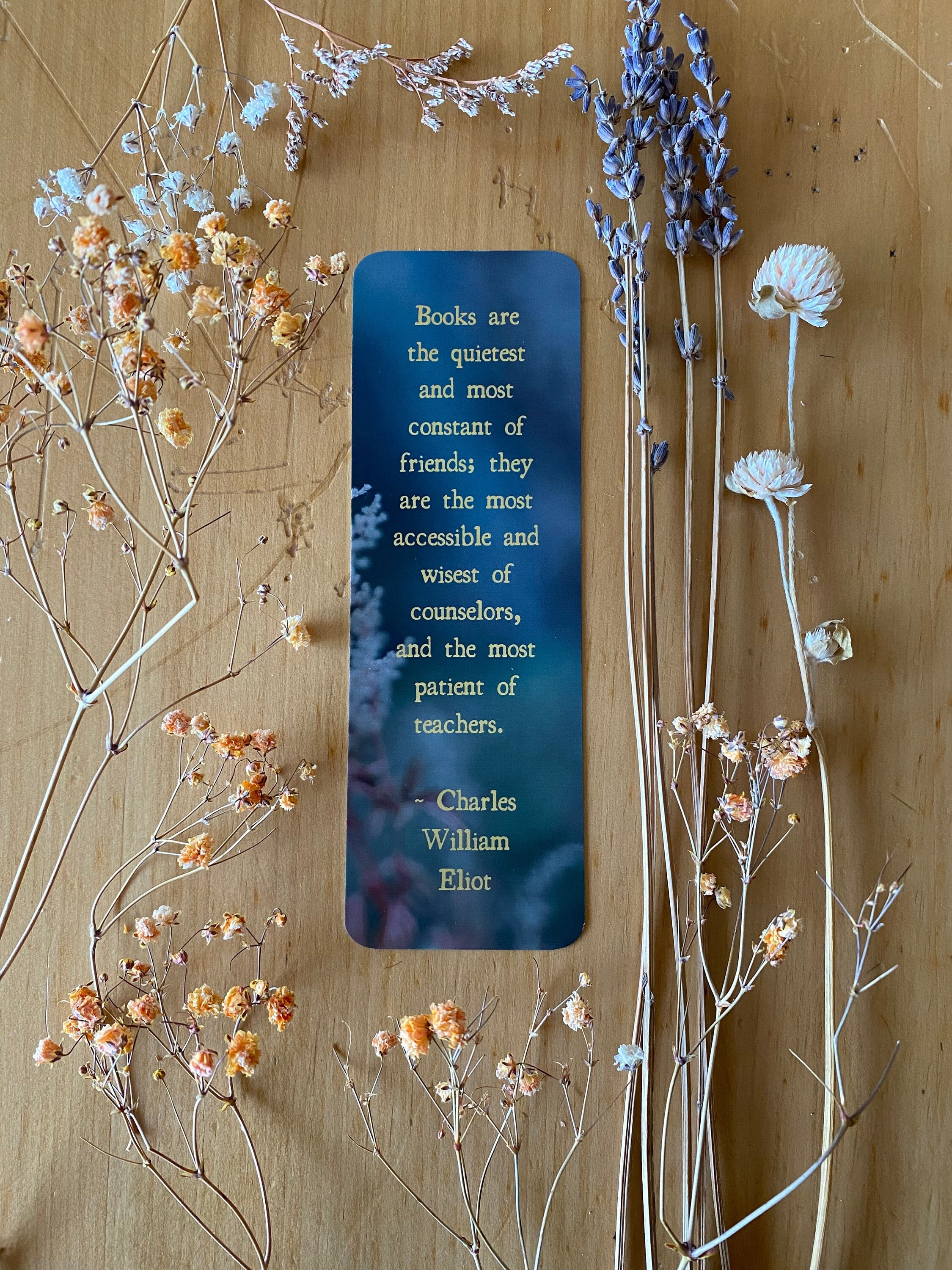 Literary Quote Bookmark ~ Soft Matte Feel ~ Floral Nature Aesthetic ...