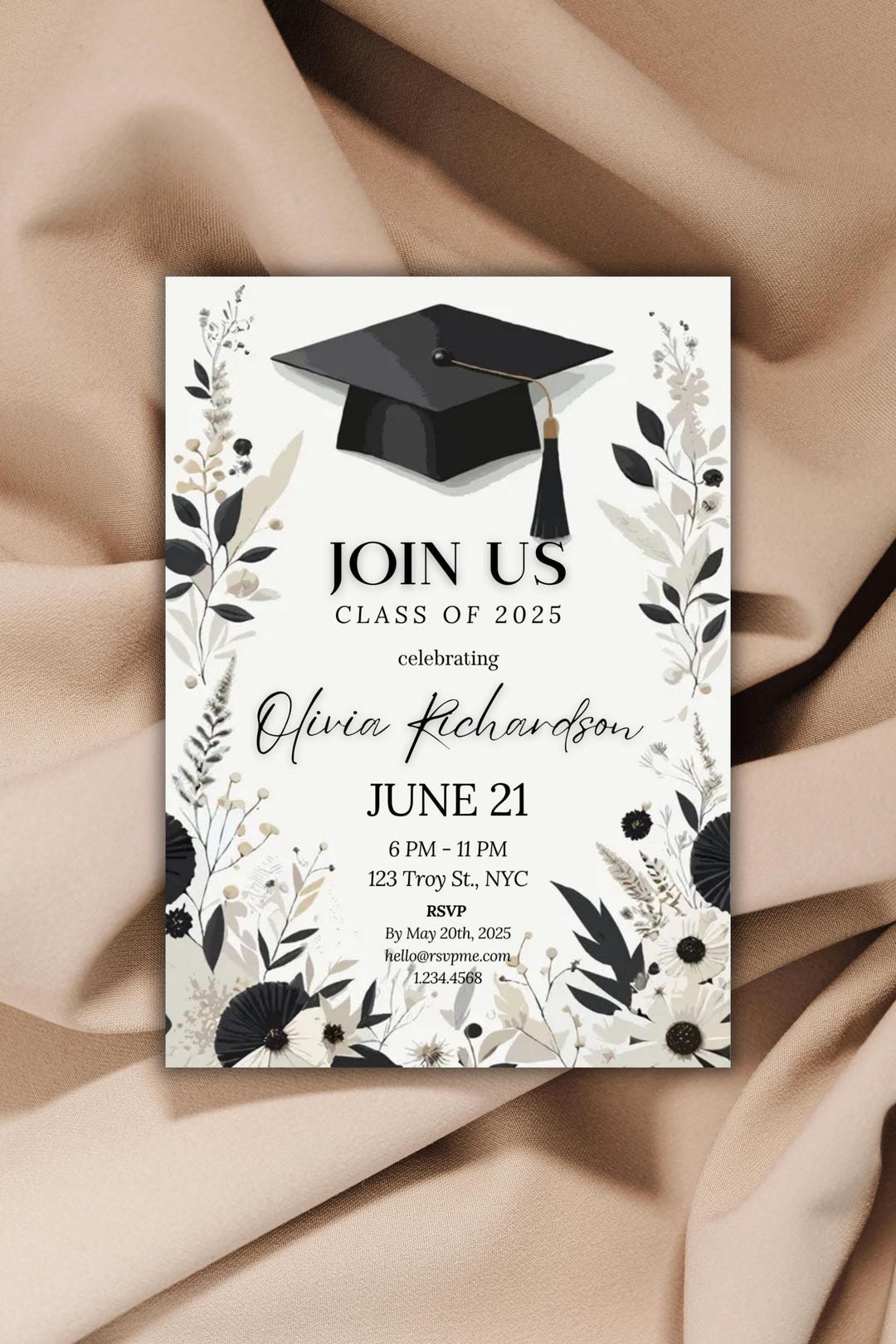 EDITABLE Graduation Invitation, Graduation Invitation Template ...