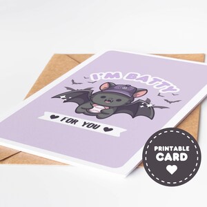 Printable Bat Baseball Valentine Card, Love You Card, Love Pun Card ...