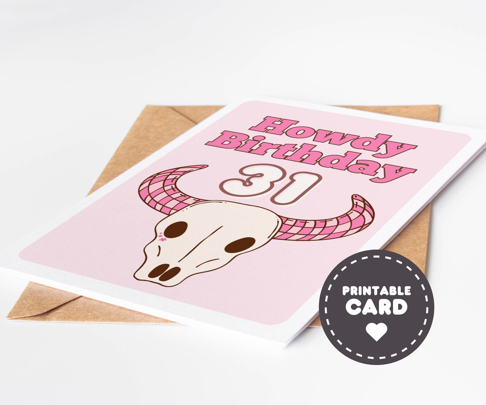 Howdy Birthday Card, Western Printable Birthday Card, 31st Birthday ...
