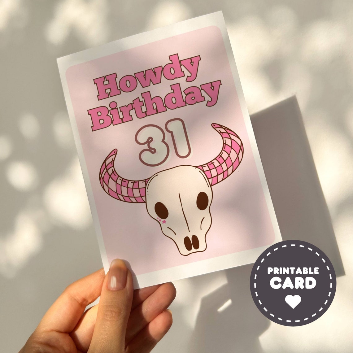 Howdy Birthday Card, Western Printable Birthday Card, 31st Birthday ...